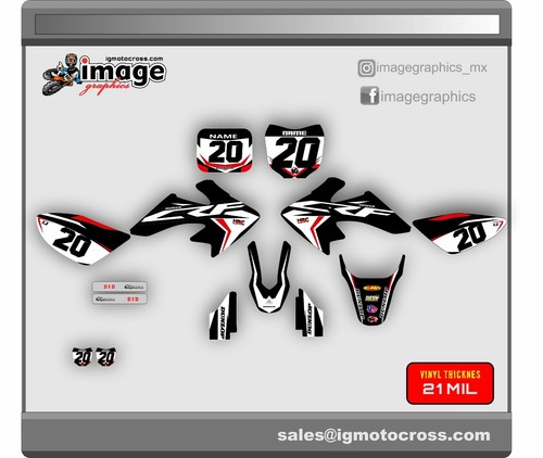 Honda Crf50 Graphic Kit Semi Custom BLACK RED | eBay
