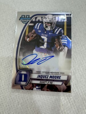 Jaquez Moore Auto 1st Prospect Autograph 2024 Bowman Chrome U Duke Blue ...