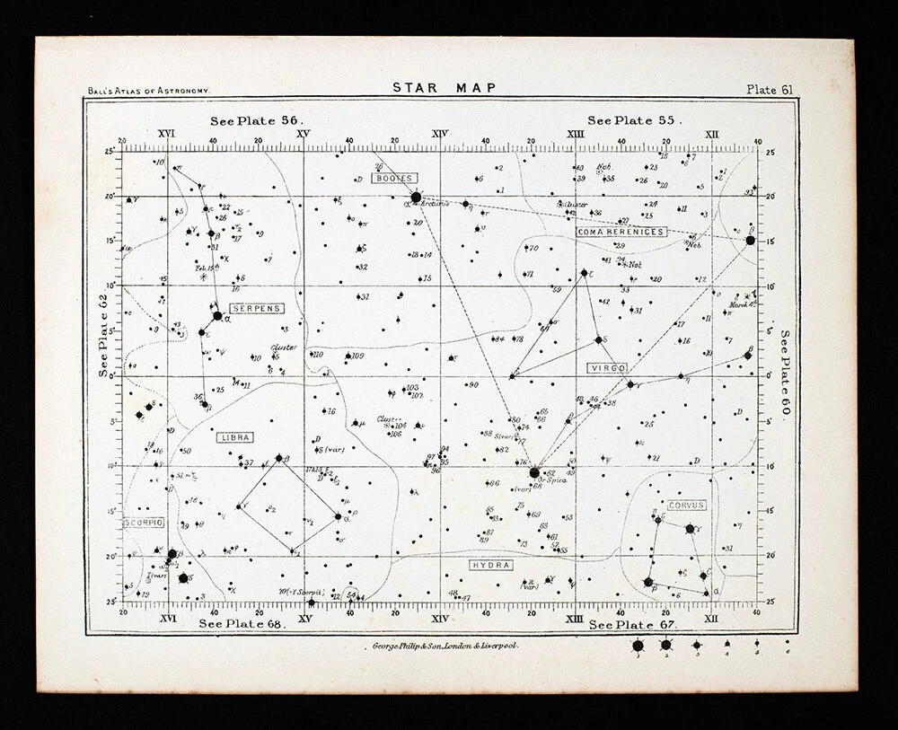 Star Gazing Chart Astronomy Virgo