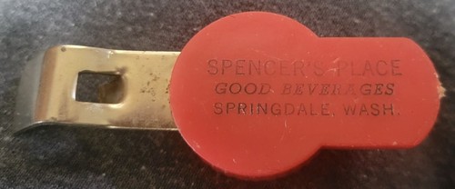 Vintage SPENCER'S PLACE Springdale, Wash. Beer Bottle Opener Cap Lifter ...