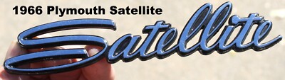 Nice OEM 1966 Plymouth Satellite Script Fender Emblem Name Plate | eBay