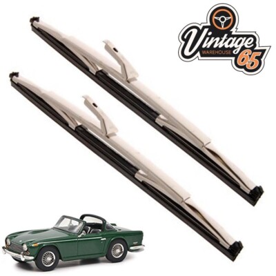 Triumph TR4 4A 5 10" Wiper Blades Stainless Steel Pair 5mm Push Fit ...