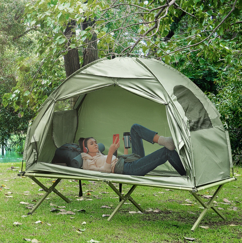 Camping Tent for Folding Outdoor Elevated Mosquito Portable Pop-Up Cot ...