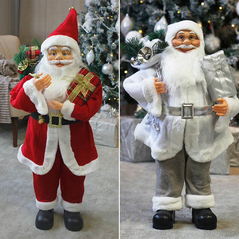 Father Christmas Statue Decorative Standing Santa Figure Luxury Festive ...