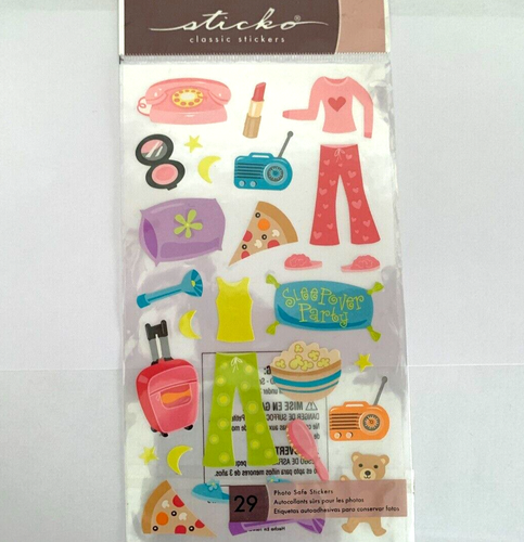 Stickers Pyjama Party Vellum STICKO Scrapbooking Stickers Girl Party ...