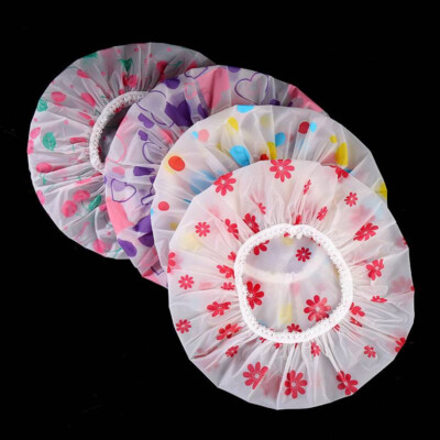 4 XShower Cap Women Bath Hat Hair Reusable Spotty Salon Cover ...