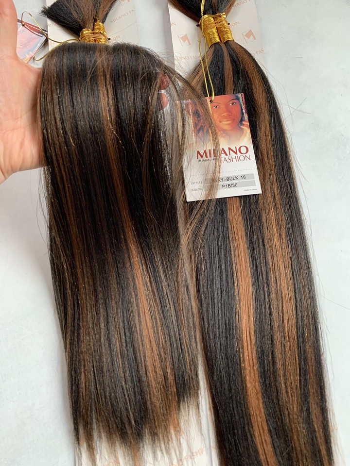 Human Hair Blended for Braiding, Yaky Bulk 2-Pack Bundle Deal, 20" Long ...