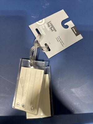 TARGET BRAND - Made By Design - 2 Piece Luggage Tag Set Clear- New | eBay