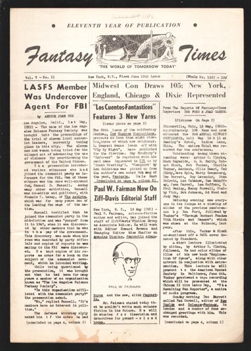 Fantasy Times Vol. 7 #11-The Science Fiction Newspaper-Buy/sell ads ...