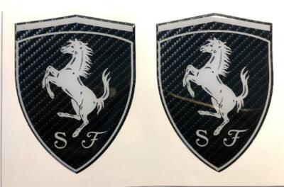 Ferrari 3D Logo Decal Sticker | Glossy | 2pcs | 50x37 | Domed FERRARI