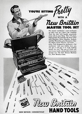 1960 New Britain Hand Tools Master Tool Set Toolbox Original Print Ad ...