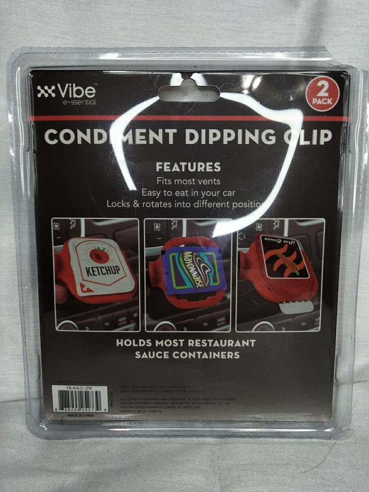 Fast Food Condiment Dip Clip in Vent Clip & Dip Your Sauce 2 Pack | eBay