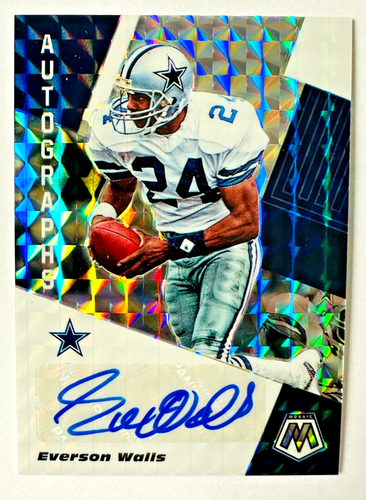 2020 Panini Mosaic Everson Walls AUTO Card SILVER Prizm Cowboys Legend ...