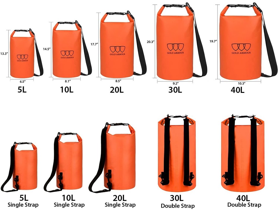 40L Dry Bag Backpack Large Durable Waterproof Dry Storage Sack Floating ...