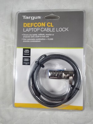 6.5' Targus Defcon CL Laptop Notebook Cable Security Combination Lock ...
