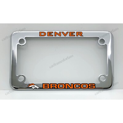 Denver Broncos Motorcycle License Plate Frame - Chrome Plated Metal | eBay