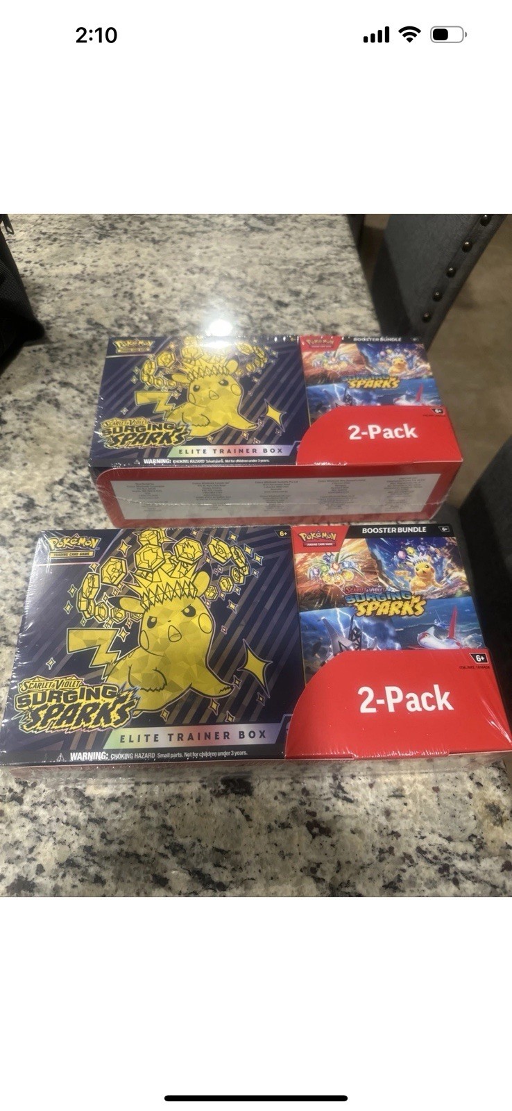 FREE SHIPPING! Surging Sparks ETB/Booster Bundle Costco 2-Pack (LOT OF ...