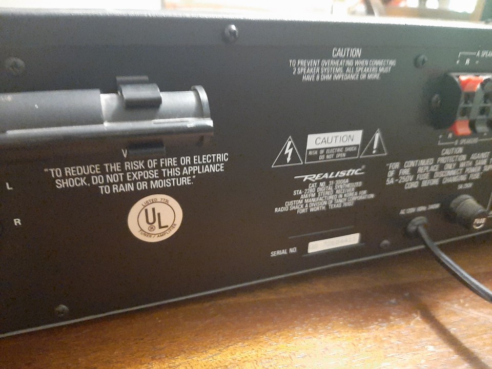 Realistic STA-2280 Digital Synthesized AM/FM Stereo Receiver Wood ...
