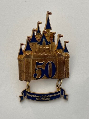 Disney Happiest Celebration on Earth Golden Castle Dangle 50 Pin (D0 ...