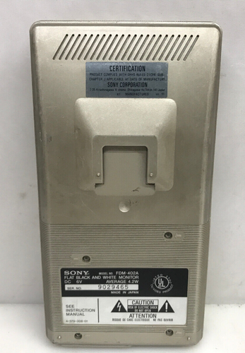 Vintage Sony WatchCam Portable Monitor Surveillance System Model: FDM ...