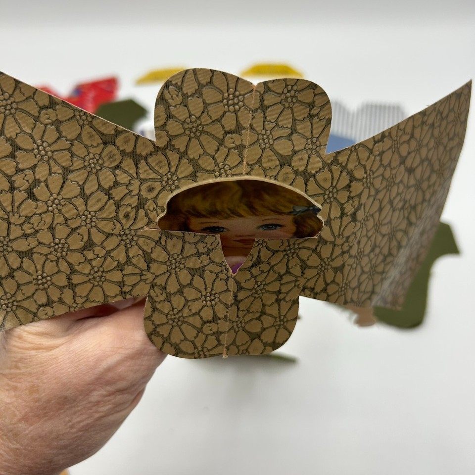 Paper Dolls Cardboard 10" Moveable Arms Slit Cut Dress Paper & Fabric ...