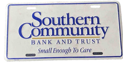 Vintage Southern Community Bank And Trust Vanity License Plate | eBay