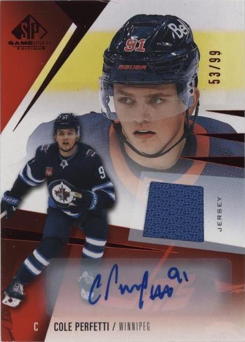 2023-24 Upper Deck SP Game Used - Cole Perfetti #26 Jersey Autographs ...