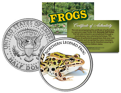 NORTHERN LEOPARD FROG *Collectible Frogs* JFK Half Dollar US Colorized ...
