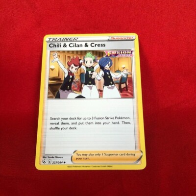 Chili & Cilan & Cress 227/264 Non-Holo Fusion Strike Pokemon Card NM/M ...