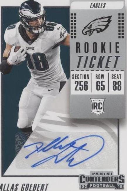 2018 Panini Contenders - Rookie Ticket Autograph Dallas Goedert #203 ...