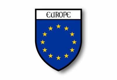 Stickers decal souvenir vinyl car shield flag crest europa UE hat ...