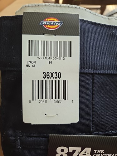 Dickies Pants Mens Size 36x30 874 Original Fit Heavy Duty Blue Work Pants NWT | eBay
