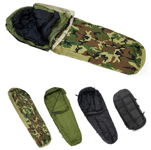 USGI Military 4 Piece ECW Sleep System Woodland Camo Modular Sleep ...