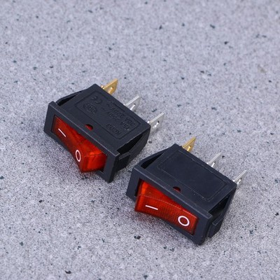 2 PCS 220V 6A 3 Car Rocker Red Light Push Buttons (Black) | eBay Australia