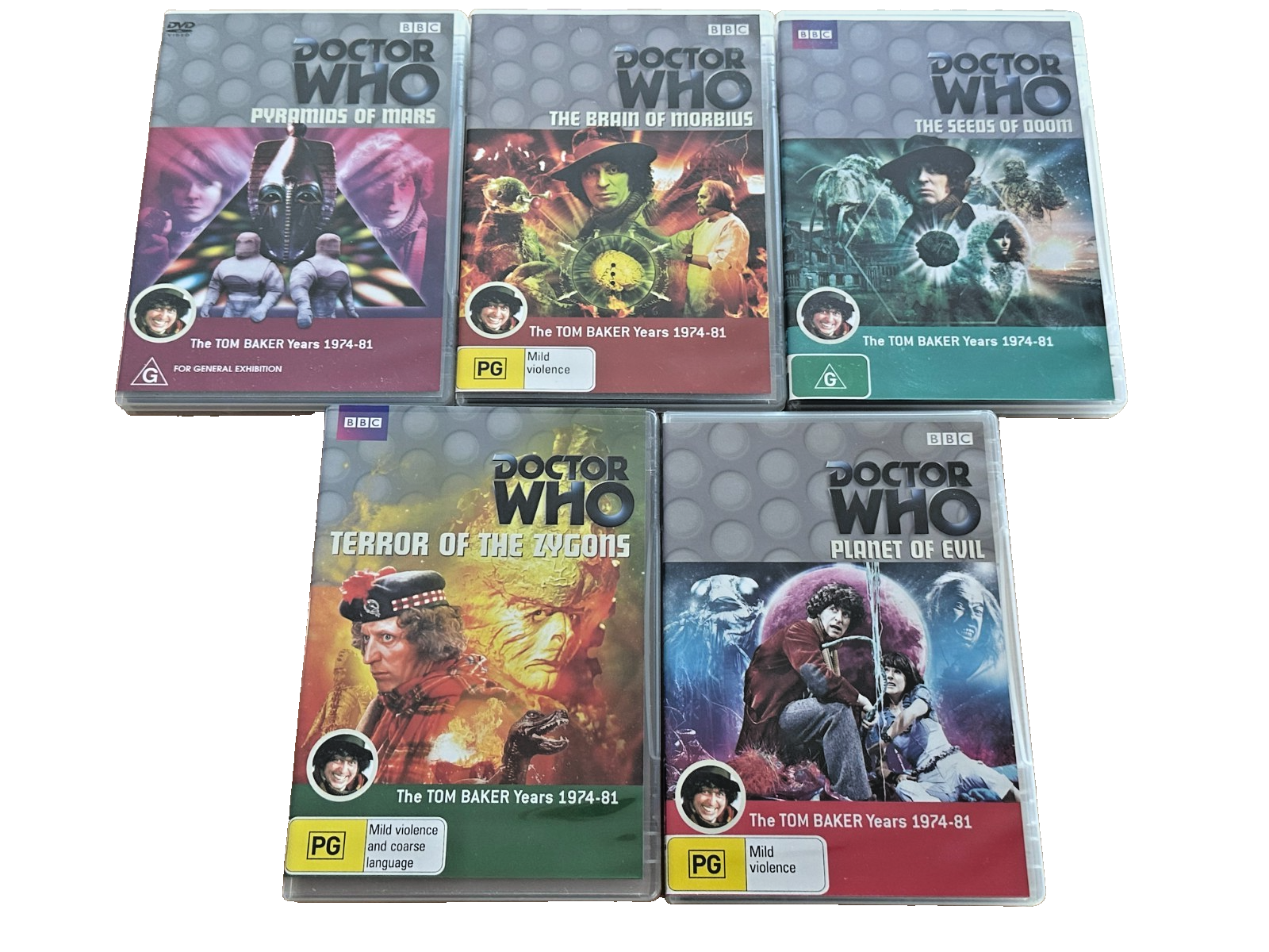 Doctor Who set of five DVDS Tom Baker | eBay Australia