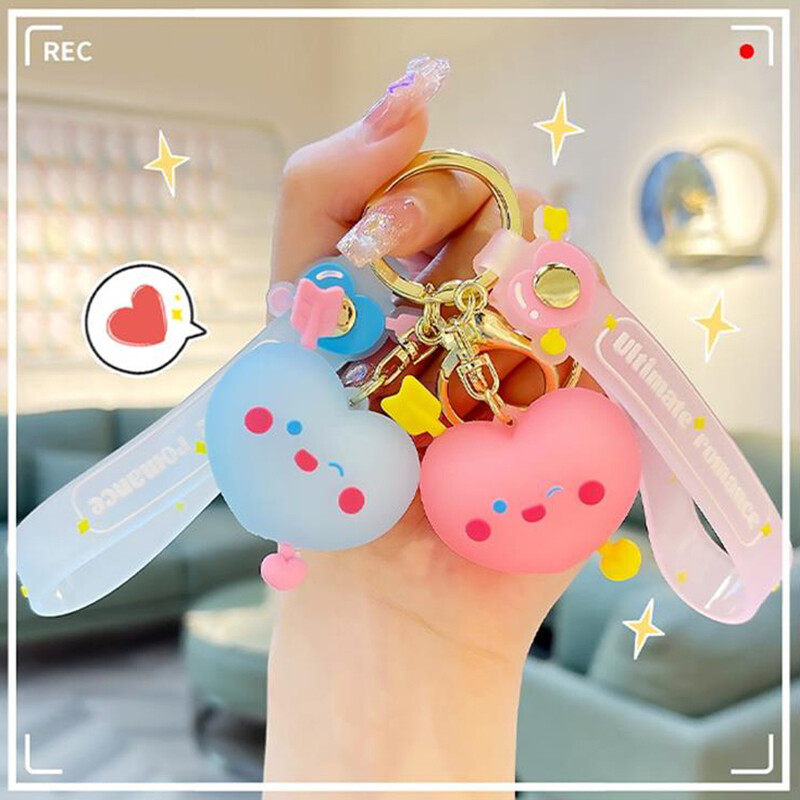 Lovely One Arrow Through Heart Soft Rubber Keychain Bag Pendants Couple ...