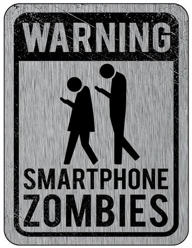 Vintage Retro Smart Phone Zombie Kids Bedroom Man Cave Brushed Chrome ...