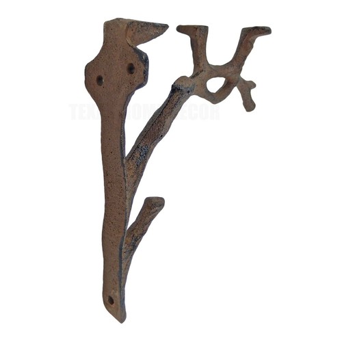 2 Cast Iron Tree Branch Shelf Brackets Rustic Antique Brown 7 1/4 x 6 1 ...