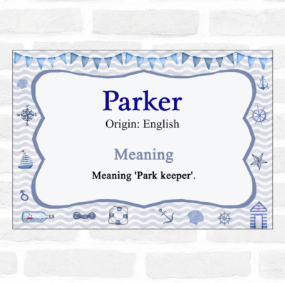 Parker Name Meaning Nautical Certificate | eBay UK
