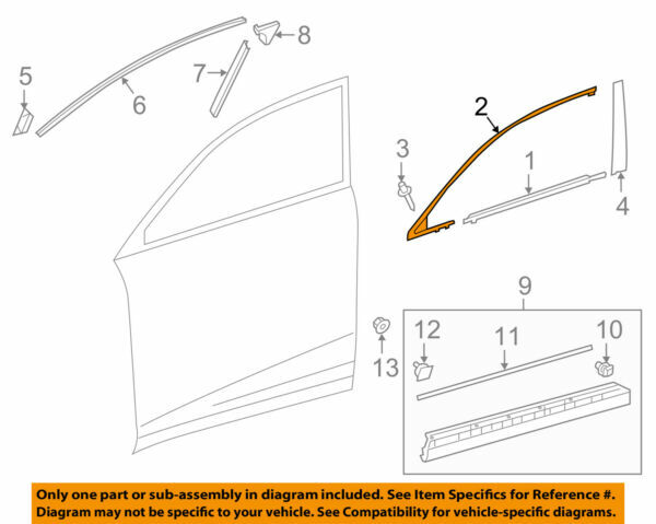 7507178010 Genuine Toyota Moulding Sub-assy 75071-78010 for sale online ...