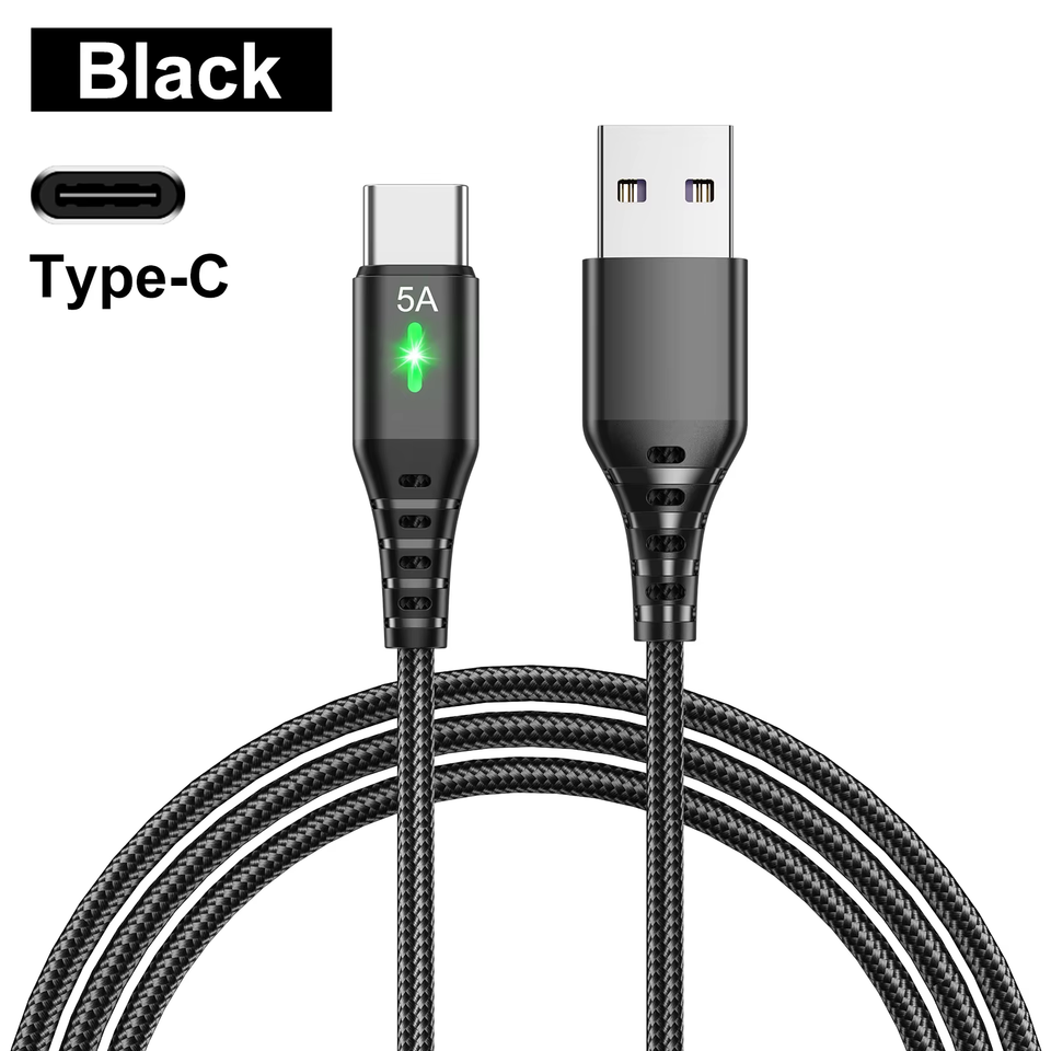 5A USB Type C Cable for Huawei P40 P30 Pro Fast Charging Mobile Phone ...