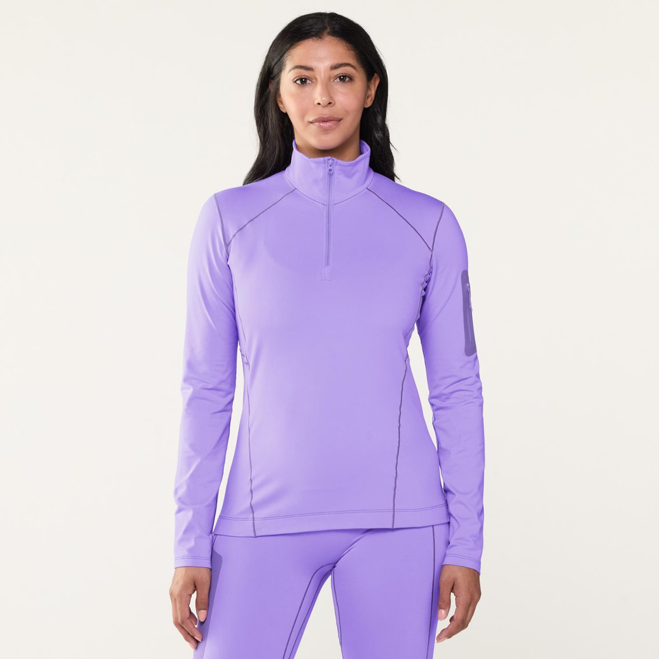 Rho Zip-Neck Base Layer Top - Women's-Color: Arctic Silk-Color: Aster ...