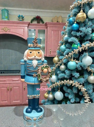 13" Christmas Resin Nutcracker Beach Tropical Nautical Aquamarine Sea ...
