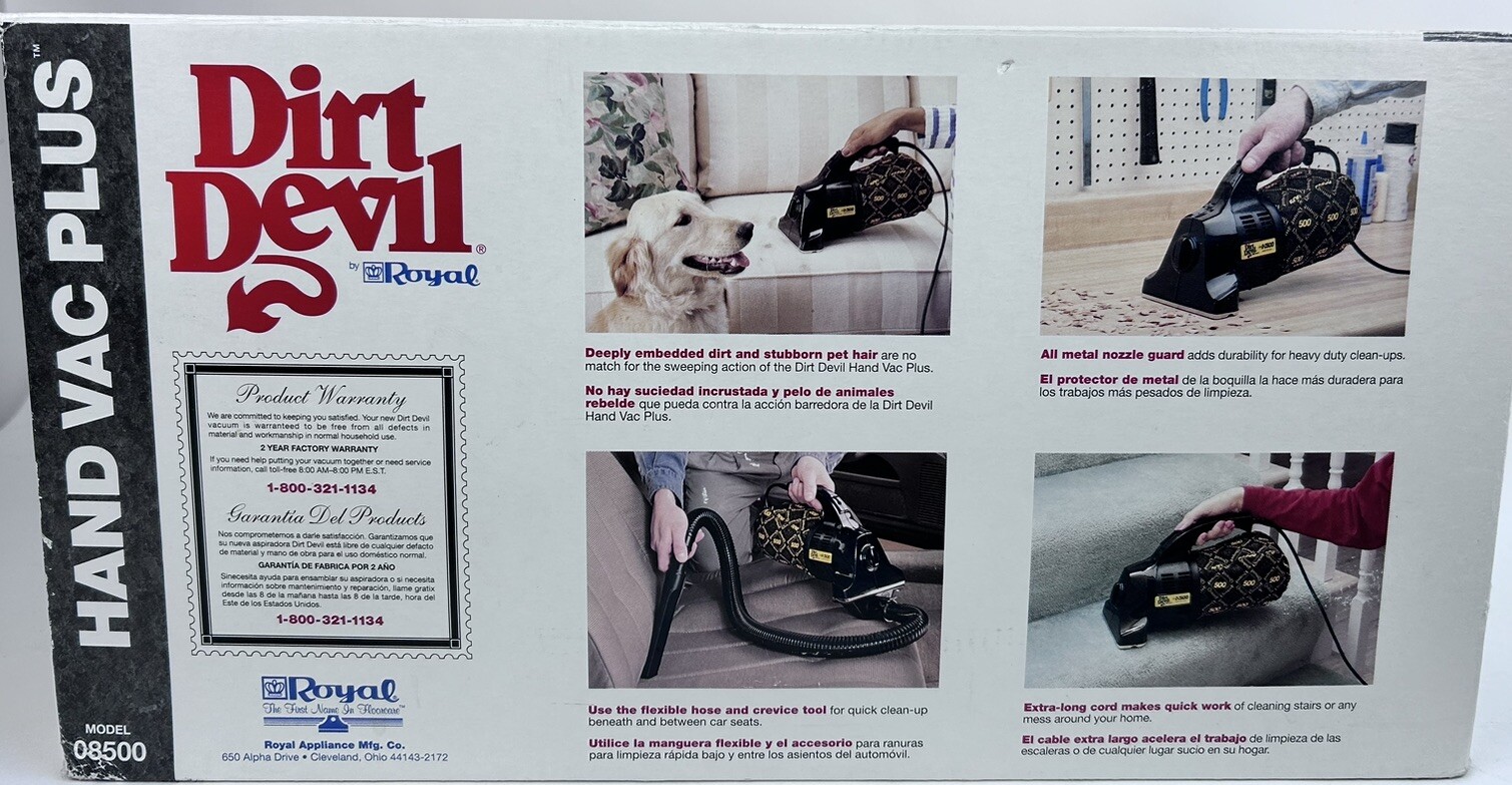 Dirt Devil Royal 500 Series Hand Vac 25' Cord W Attachments Small ...