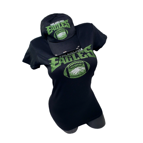 Philadelphia Eagles Football Black Fitted Spandex Tee & Cap Combo Deal ...