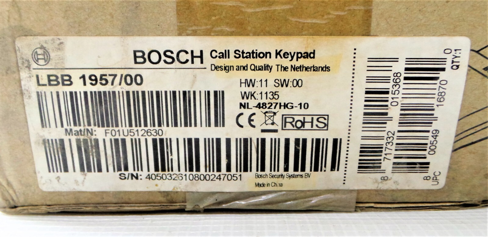 BOSCH LBB 1957/00 Plena Voice Alarm Keypad. | eBay