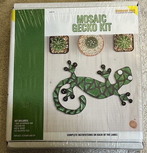 STAINED GLASS MOSAIC CRAFT KIT GECKO LIZARD FUN AND EASY EVERYTHING U ...