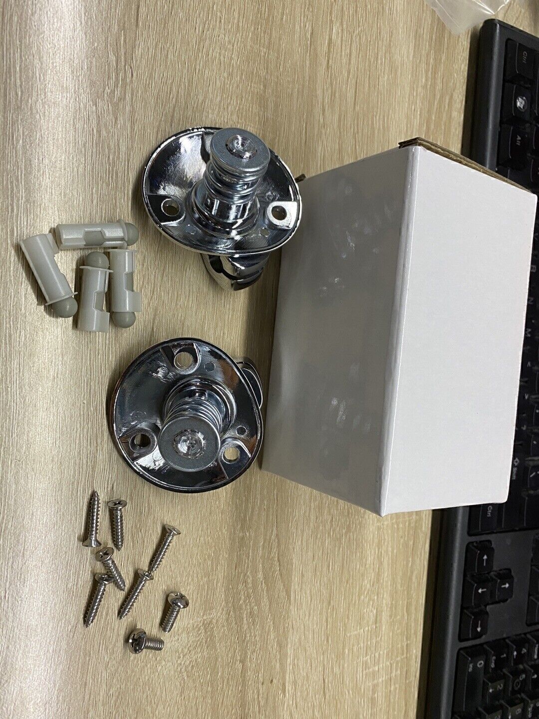 Sunvisor Support Brackets 18pc Kit chrome w/ screw bushing tips coupe ...