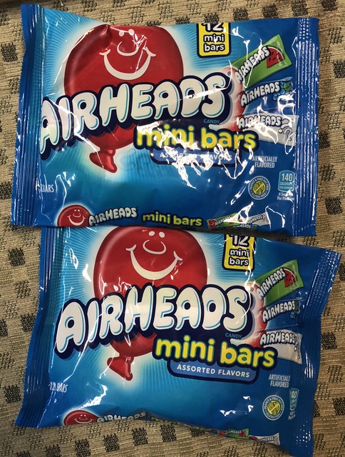 2 Bags Of Airheads Stripes 3.8 oz Each Bag - Mini Bars Individually ...