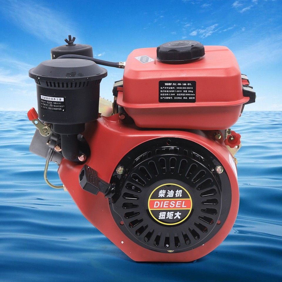 3HP 4-Stroke Diesel Engine Motor 196cc Single Cylinder AirCooled Small ...